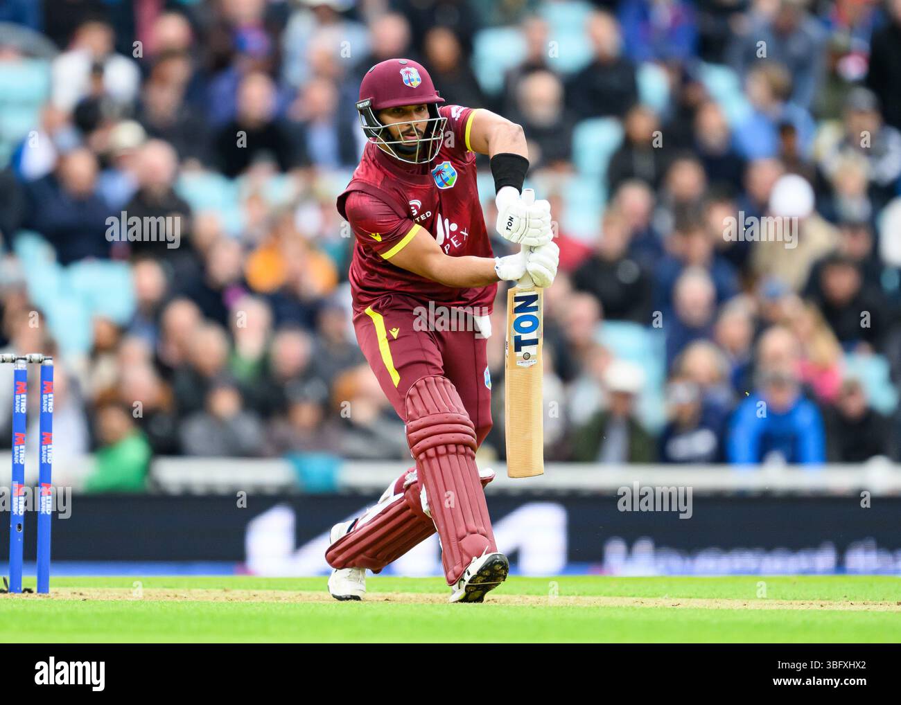 LONDON, UNITED KINGDOM. June 03: Brandon King of West Indies in action ...