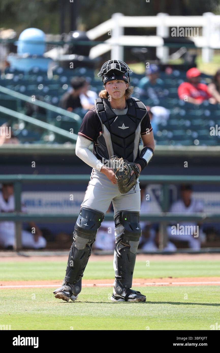 Connor Dykstra (8) of the Modesto Nuts in the field against the Inland ...
