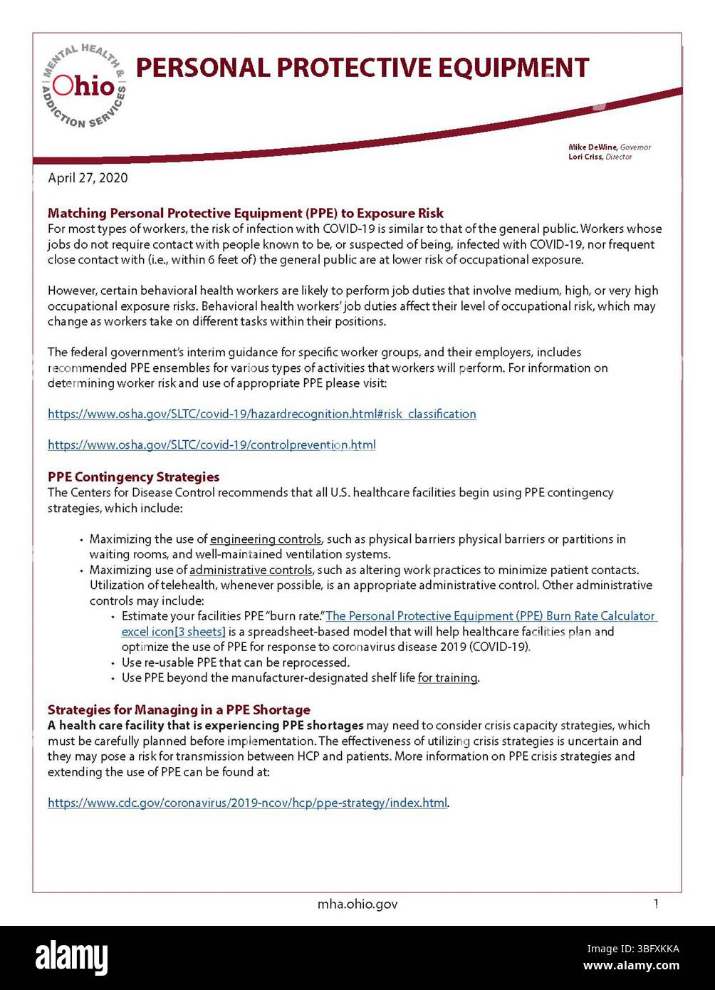 Personal protective equipment (PPE) guidelines and recommendations were ...