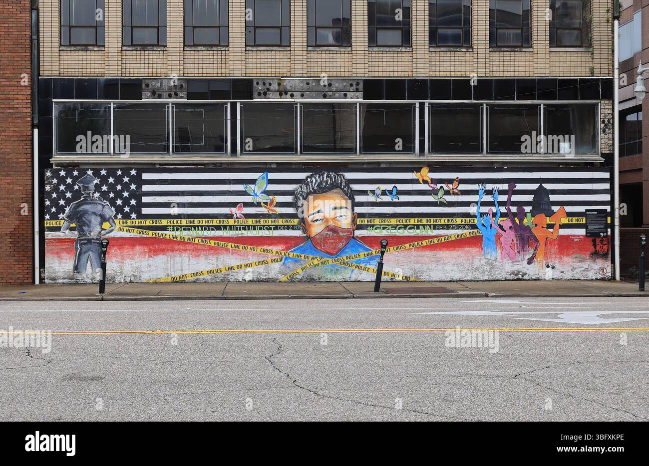 Street mural in downtown Montgomery illustrating black struggles in ...