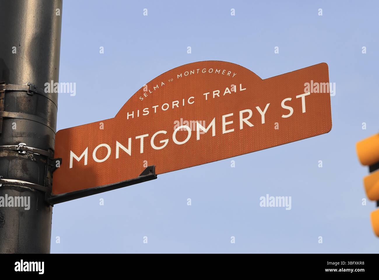 Brown historic trail signs for the Selma to Montgomery civil rights ...