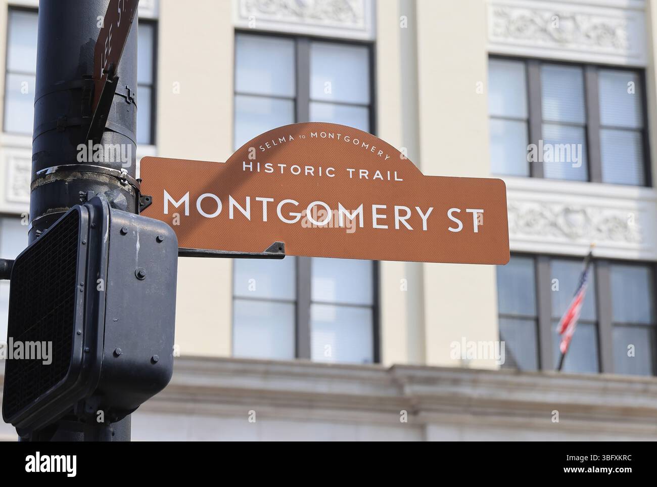 Brown historic trail signs for the Selma to Montgomery civil rights ...