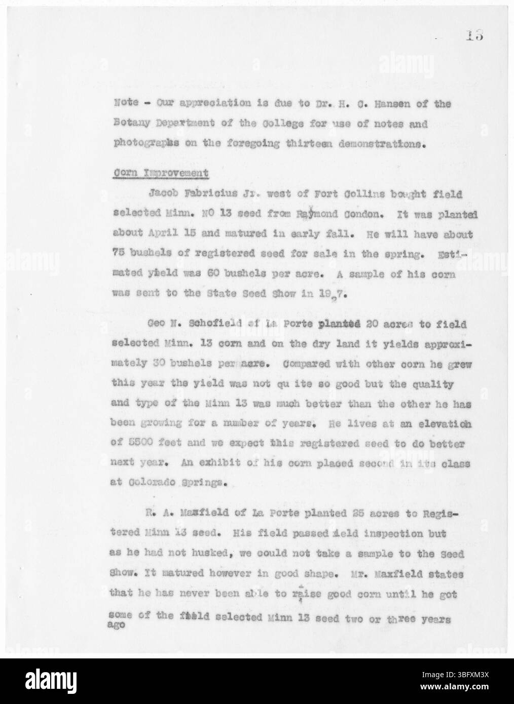 This section of the 1927 Larimer County Extension Service report ...