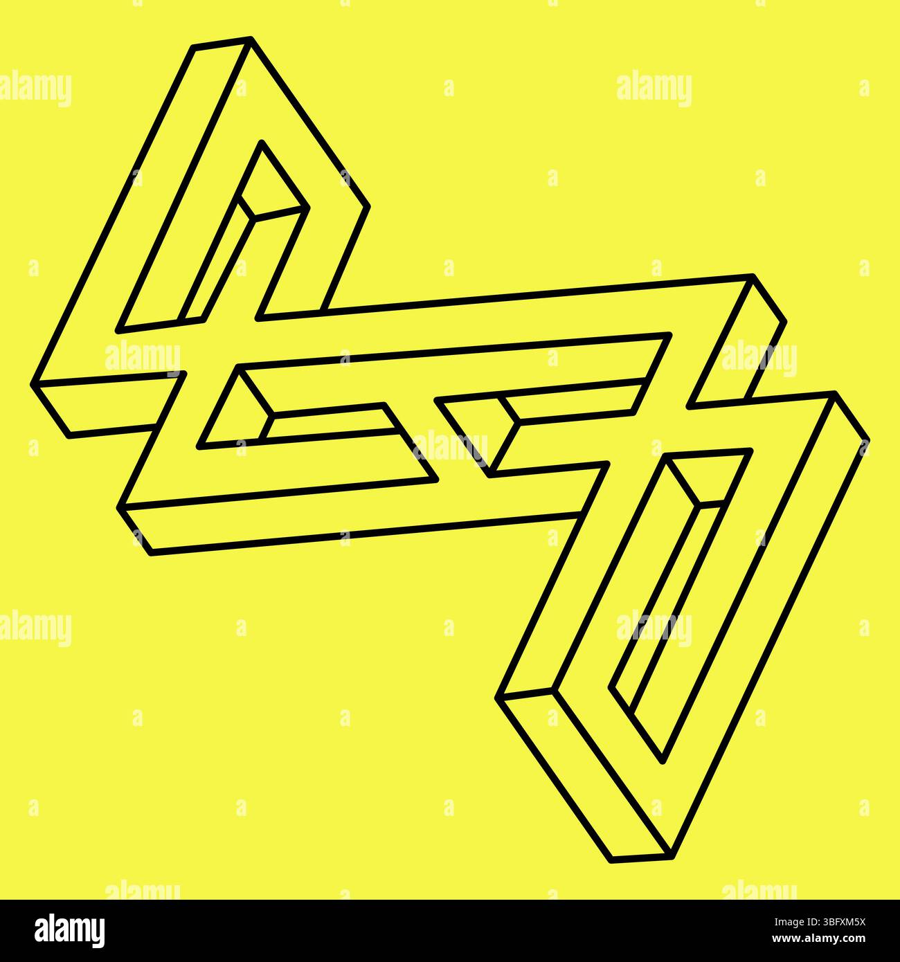 Impossible shape. Sacred geometry. Optical illusion. Impossible endless ...