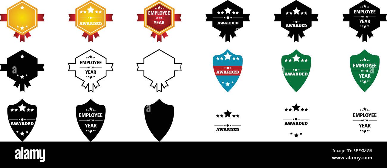 Shield badge award employee hi-res stock photography and images - Alamy