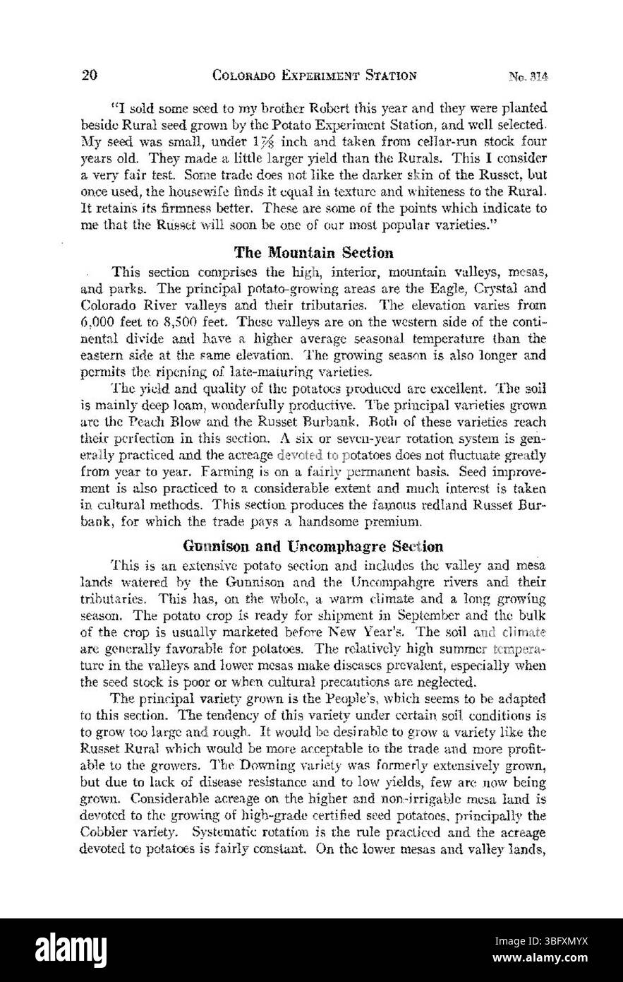 This 1927 image highlights the potato-growing process in Colorado ...