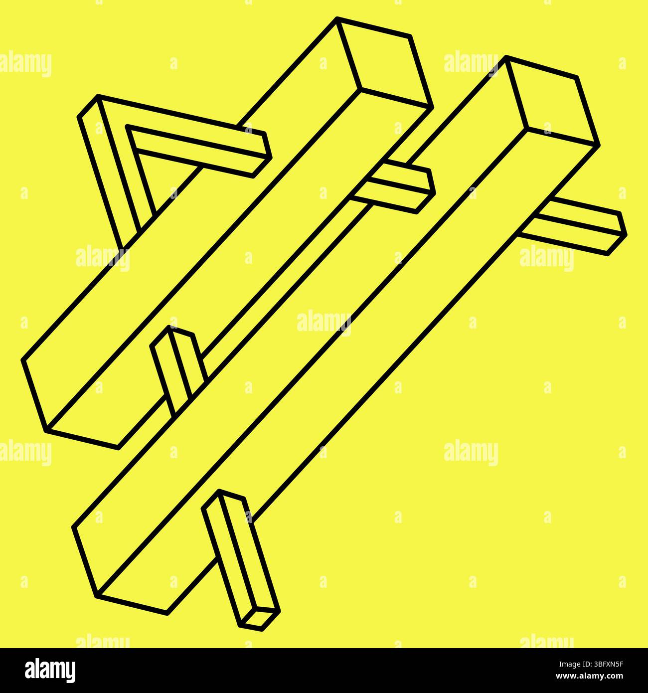 Optical Illusion triangle. Impossible shape. Op art object Stock Vector ...