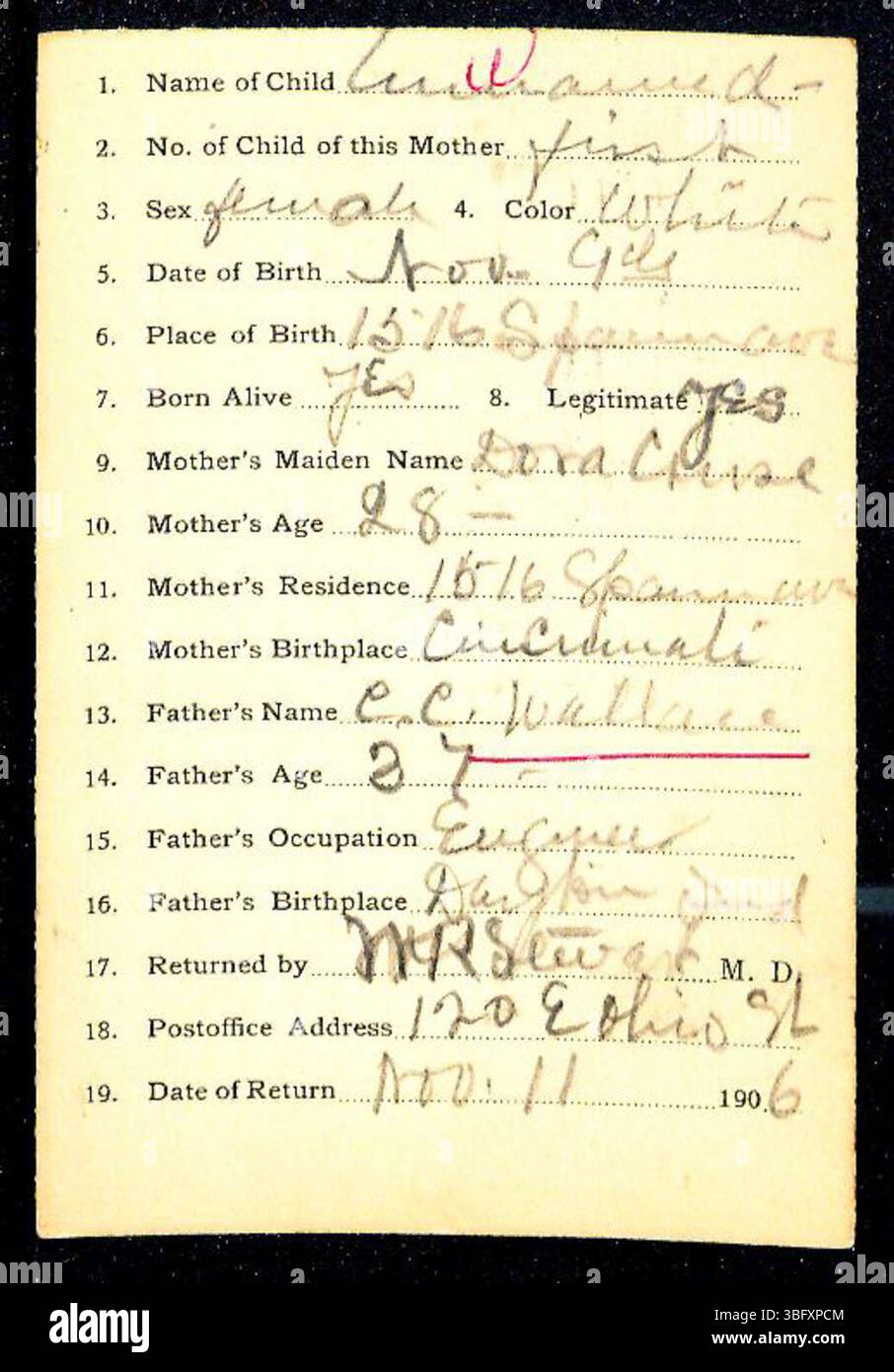 This record includes birth returns for surnames starting with W in ...