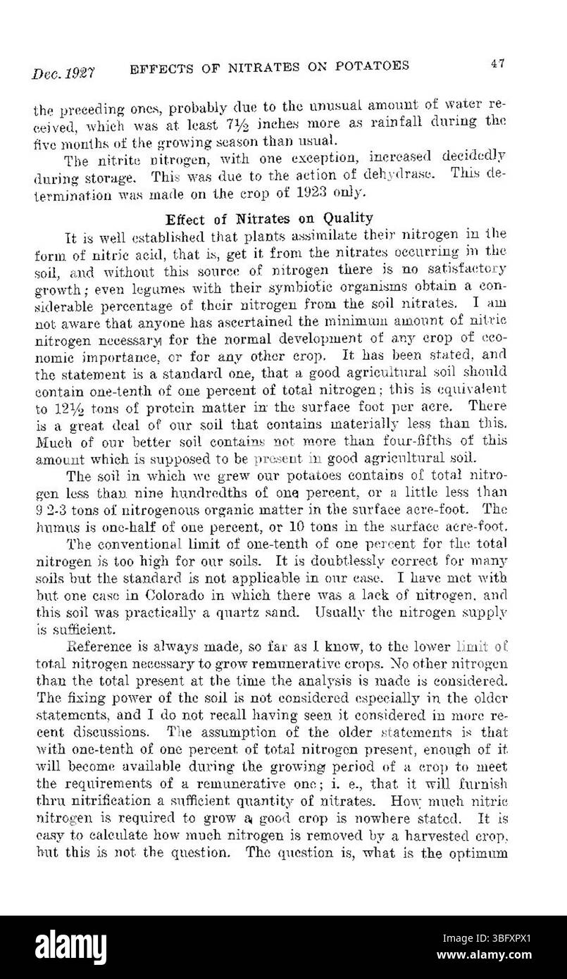 The 1927 study outlines the effects of nitrates on the overall chemical ...