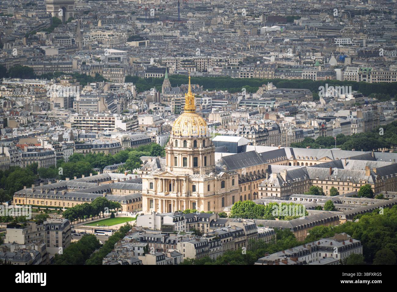 Les Invalides Dome and Paris Cityscape from Above Stock Photo - Alamy