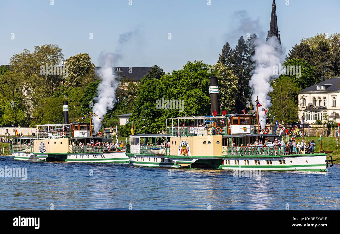 Dresden, Germany, 1st May 2025: The paddle steamer Pirna, at the ...