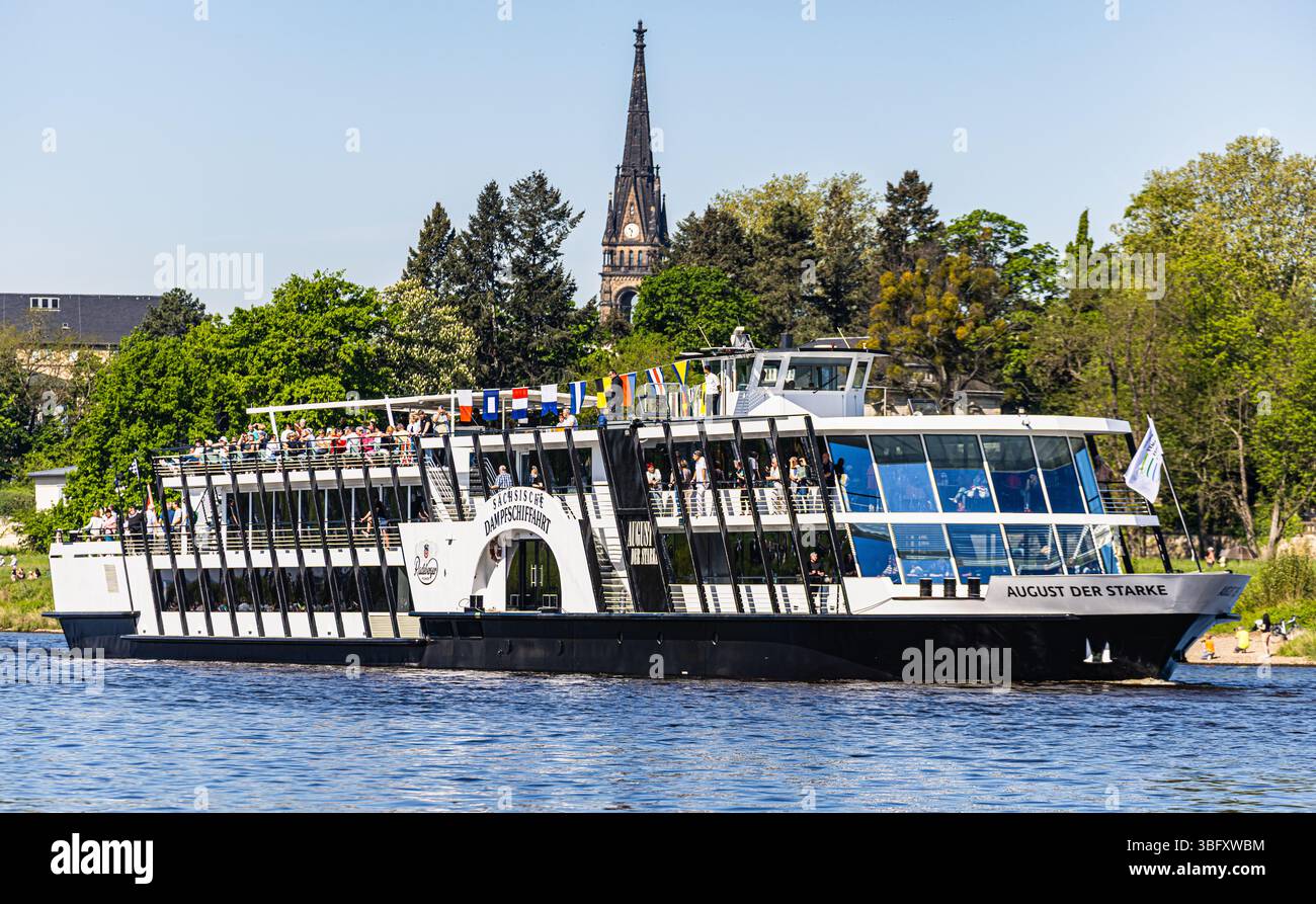 Dresden, Germany, 1st May 2025: The motor ship August der Starke at the ...
