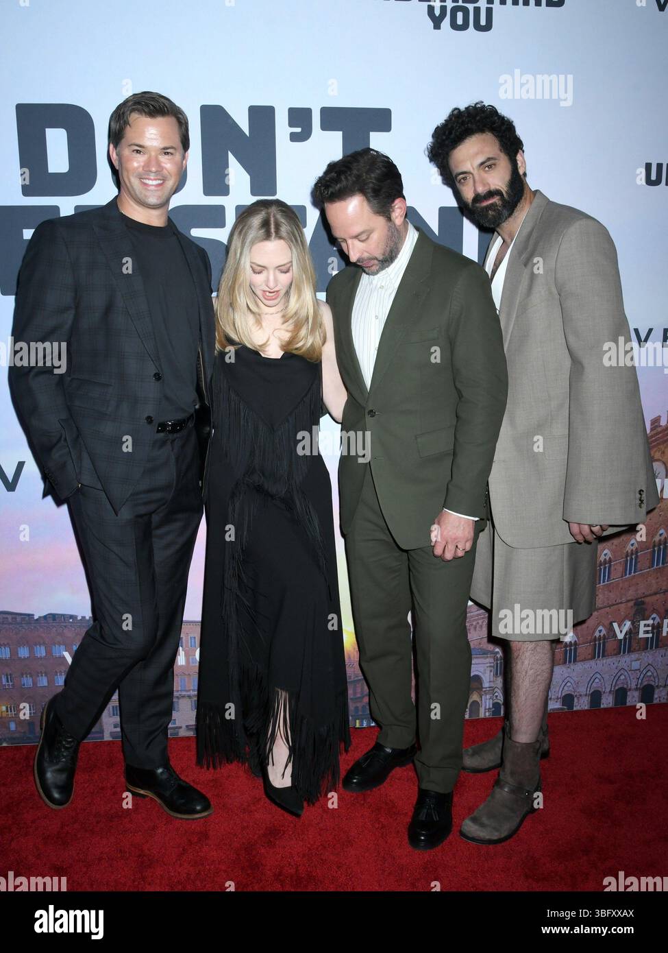 Andrew Rannells, Amanda Seyfried, Nick Kroll, Morgan Spector at arrivals for I DON T UNDERSTAND ...