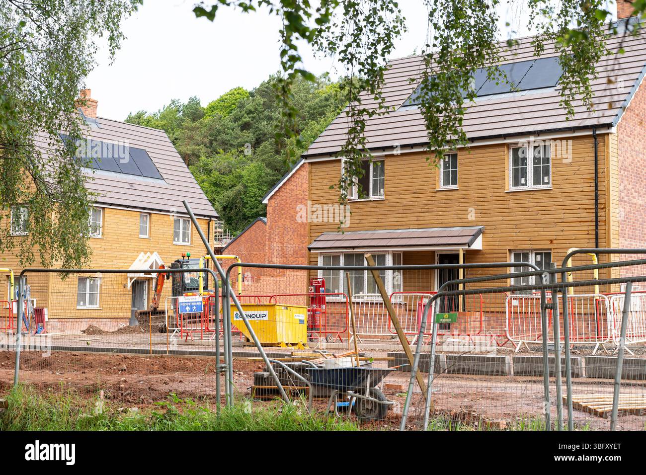New homes being built with timber cladding to front of building Stock ...