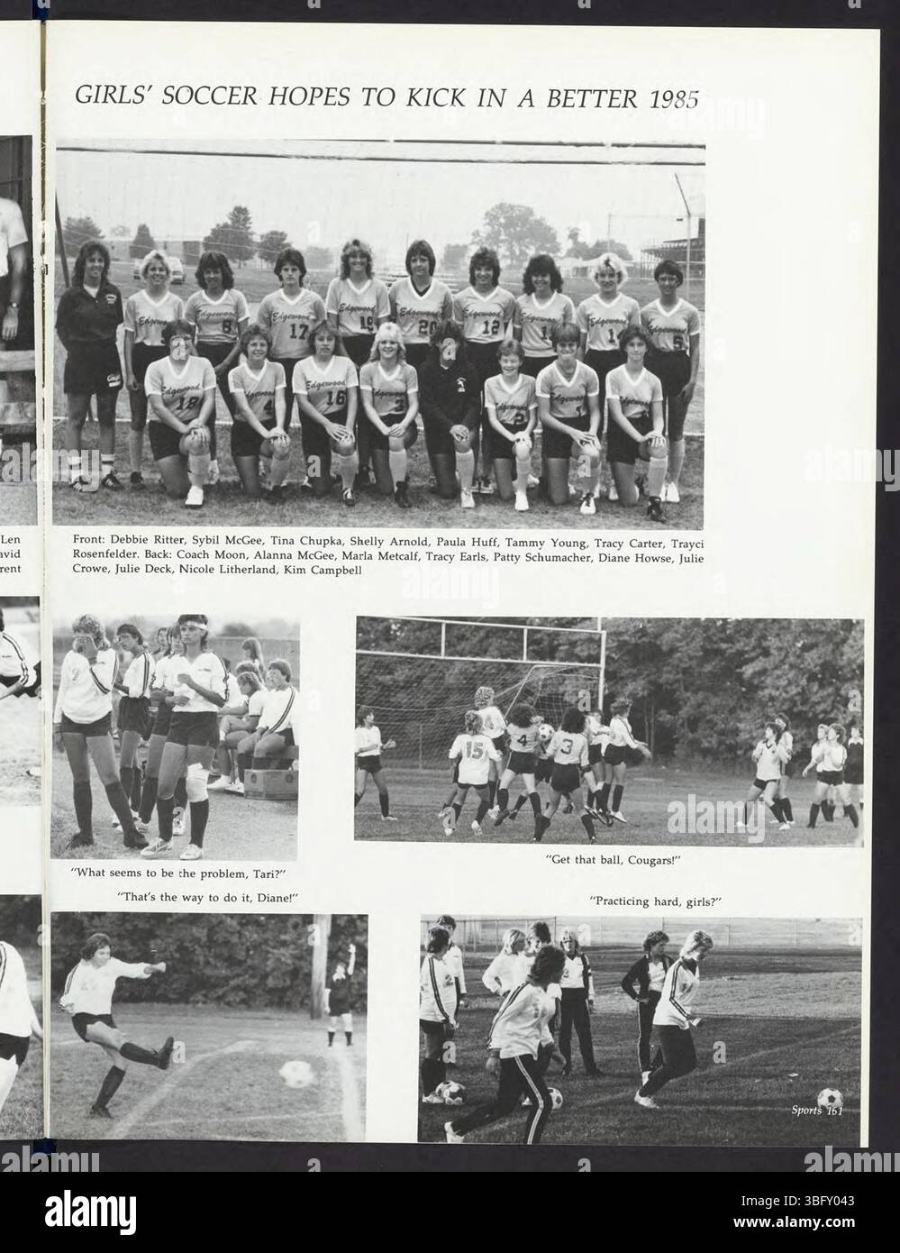 This page from the 1985 Edgewood High School yearbook features student ...