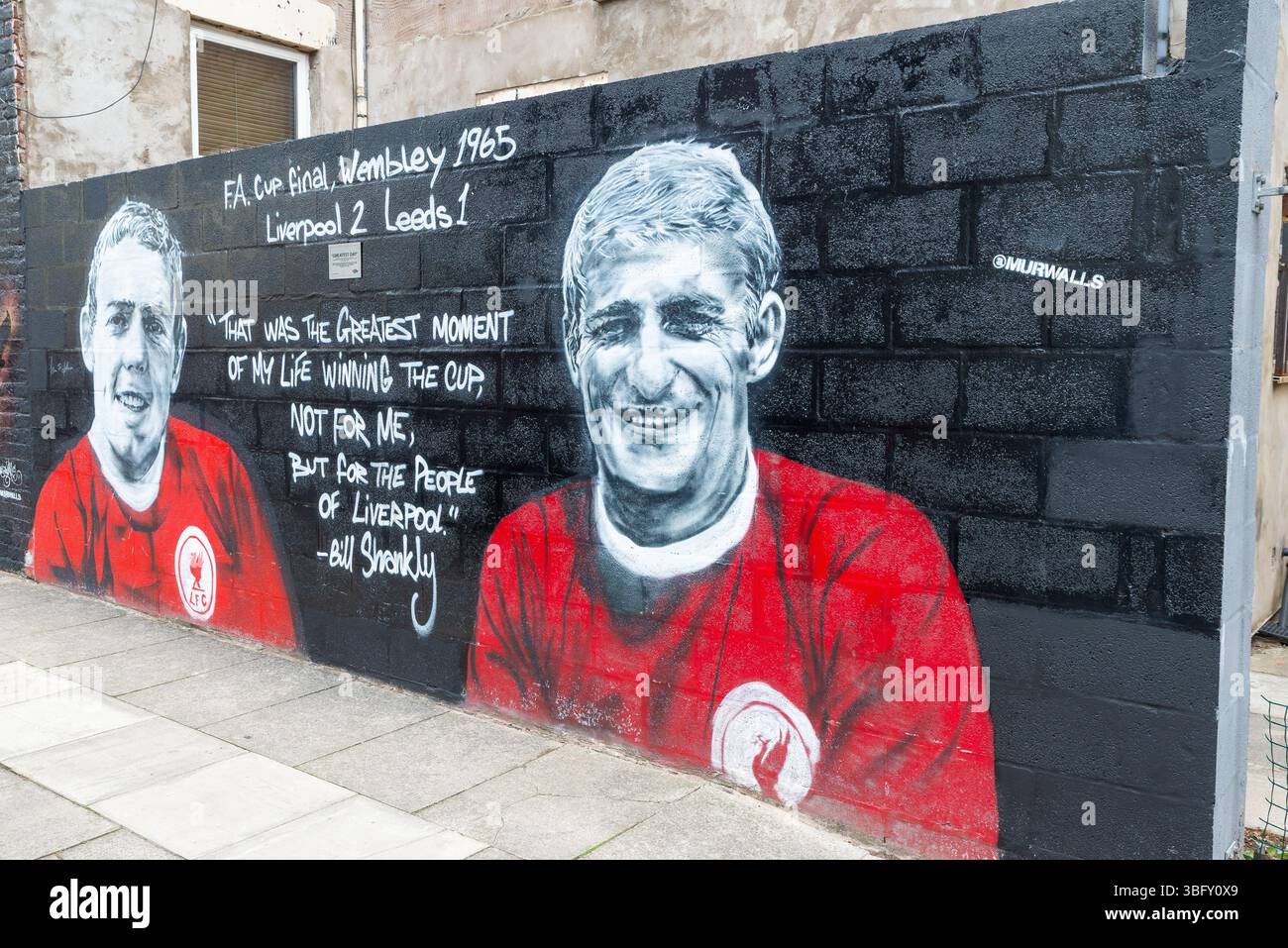 Ian St John & Roger Hunt Mural graffiti art in Sybil Road, Anfield ...