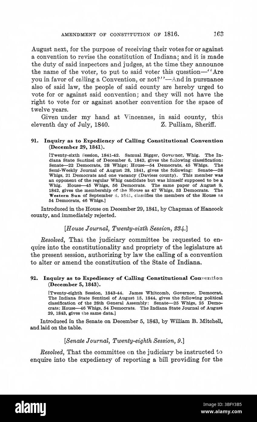 This page from Vol. 1 of 'Constitution Making in Indiana' (1971) offers ...