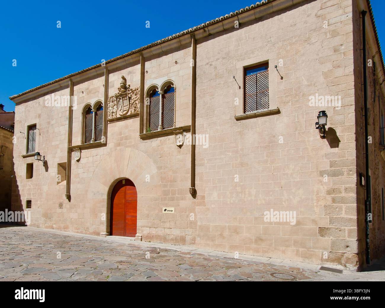 Facade of the historic 15th-16th century Palacio de Mayoralgo in the ...