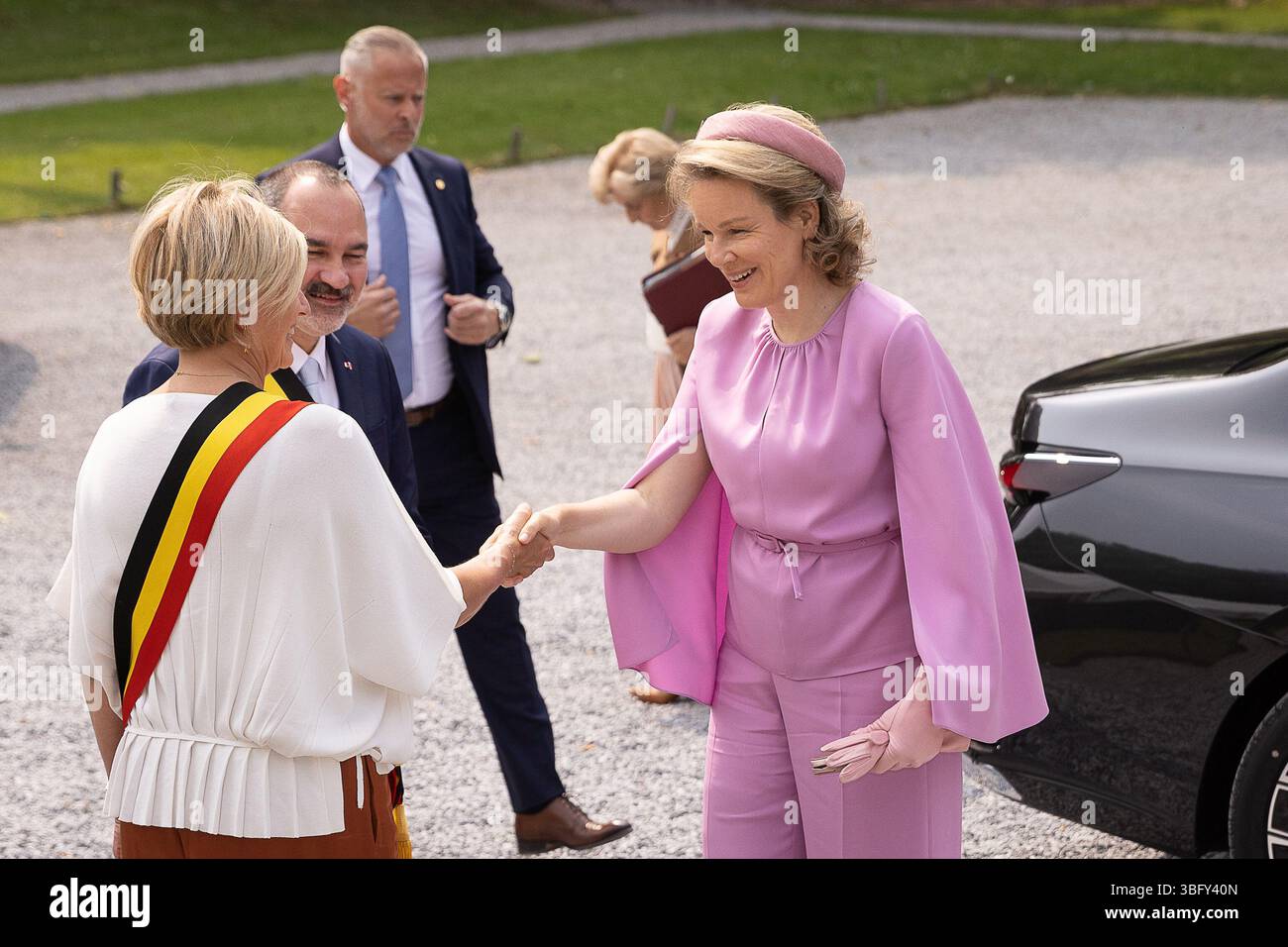 Waterloo, Belgium. 03rd June, 2025. Queen Mathilde of Belgium arrives ...