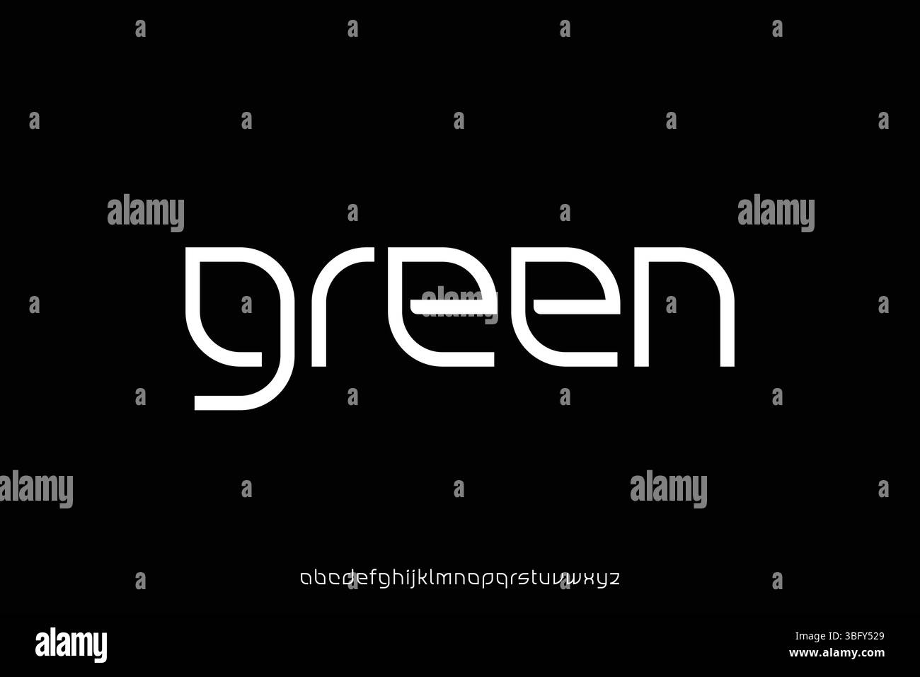 Modern clean decorative sans serif alphabet display font vector ...