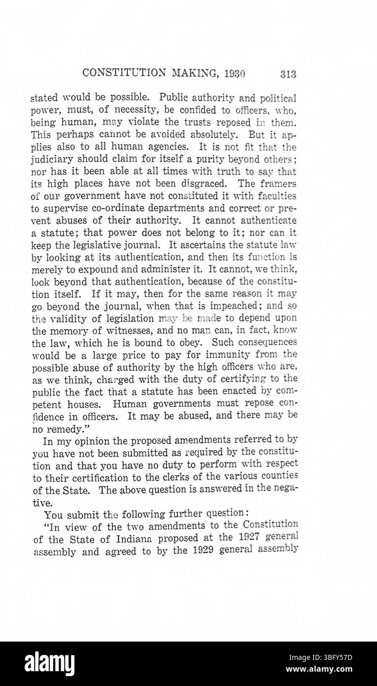 This page in 'Constitution Making in Indiana' (1977) highlights the ...
