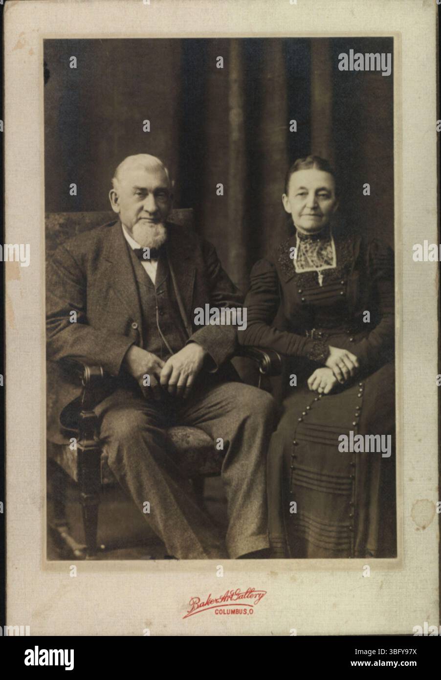 This 1914 photograph captures William Markel and his wife Sarah Markel ...