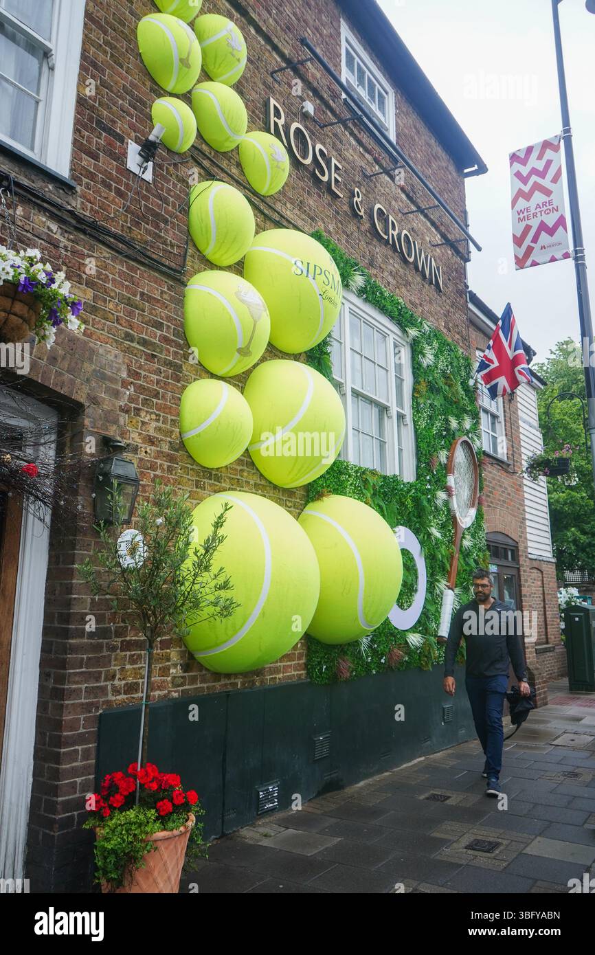 London, UK. 3 June 2025 . The Rose and Crown pub in Wimbledon Village ...