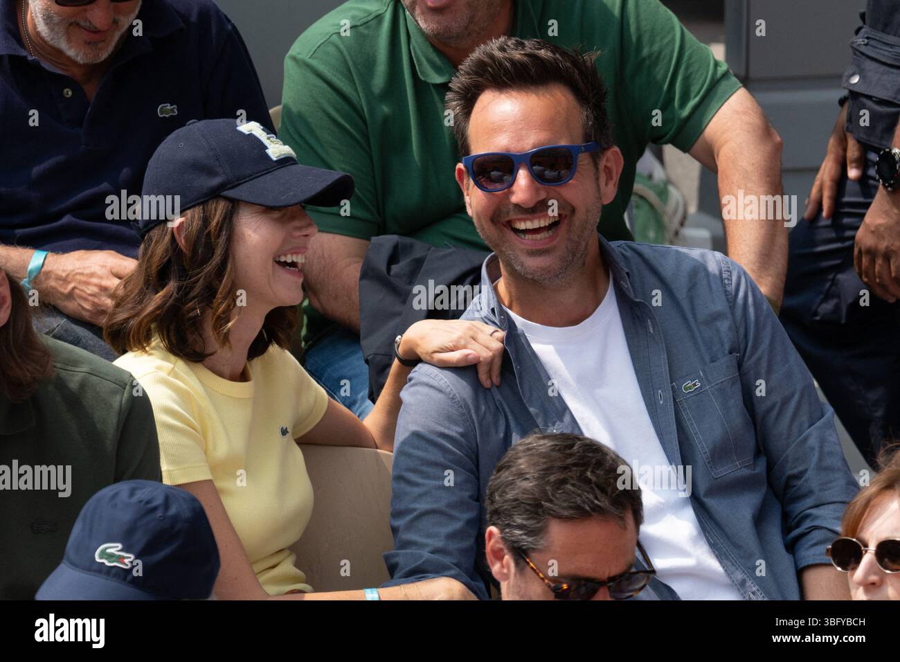 Delphine McCarty and Christophe Michalak attend the Roland Garros 2025 ...