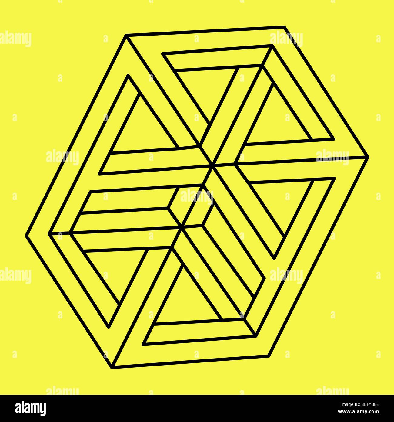 Geometric optical illusion symbols. Vector illustration. Impossible ...