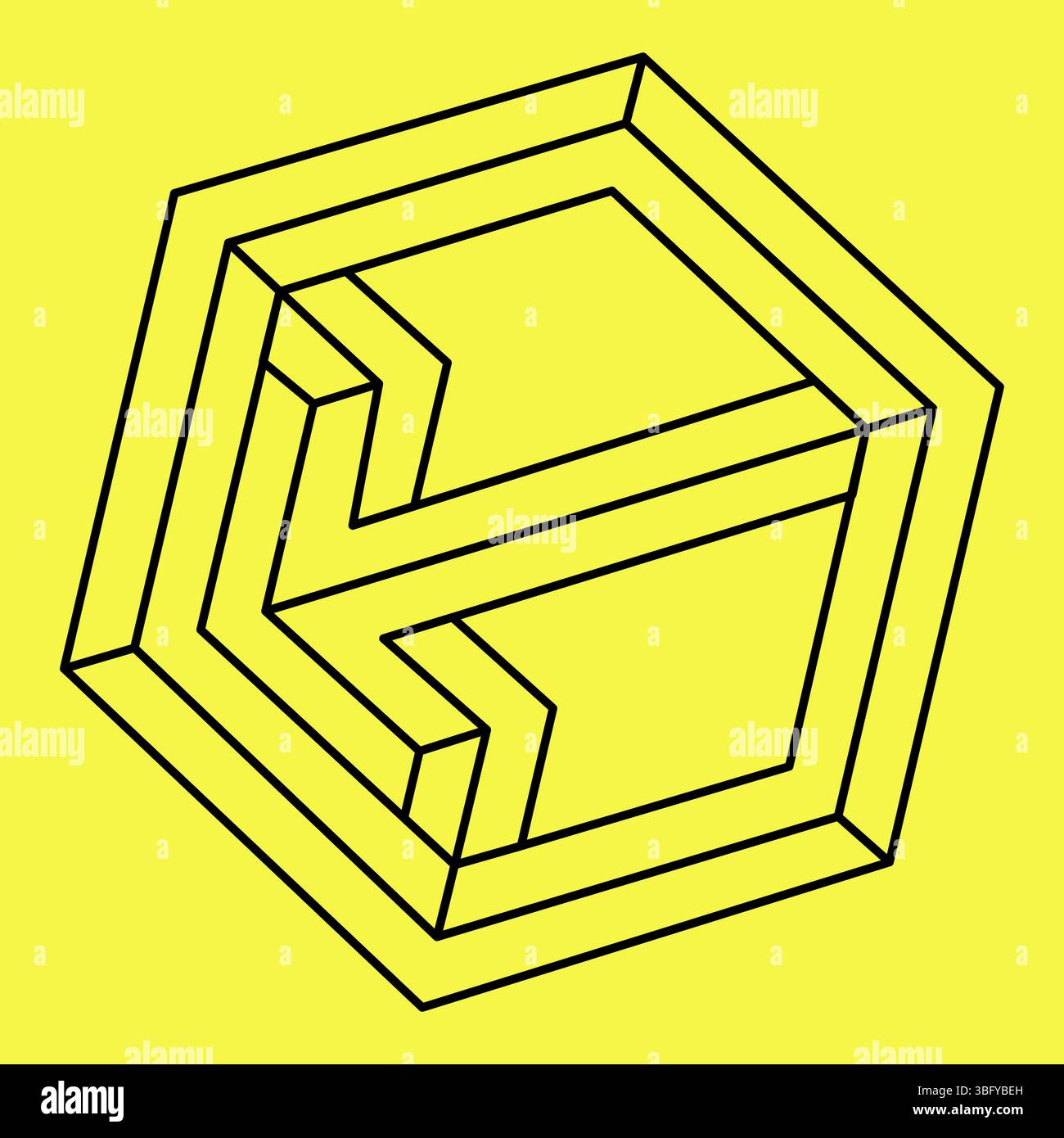 Impossible figure. Vector illustration, logotype. Optical illusion ...
