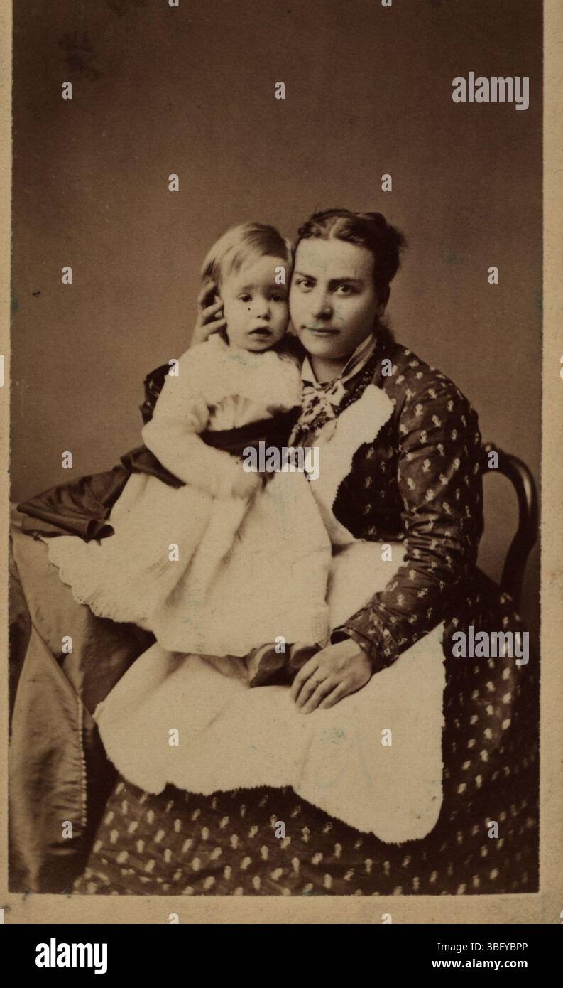 A portrait of an unidentified woman and child in Victorian dress from ...