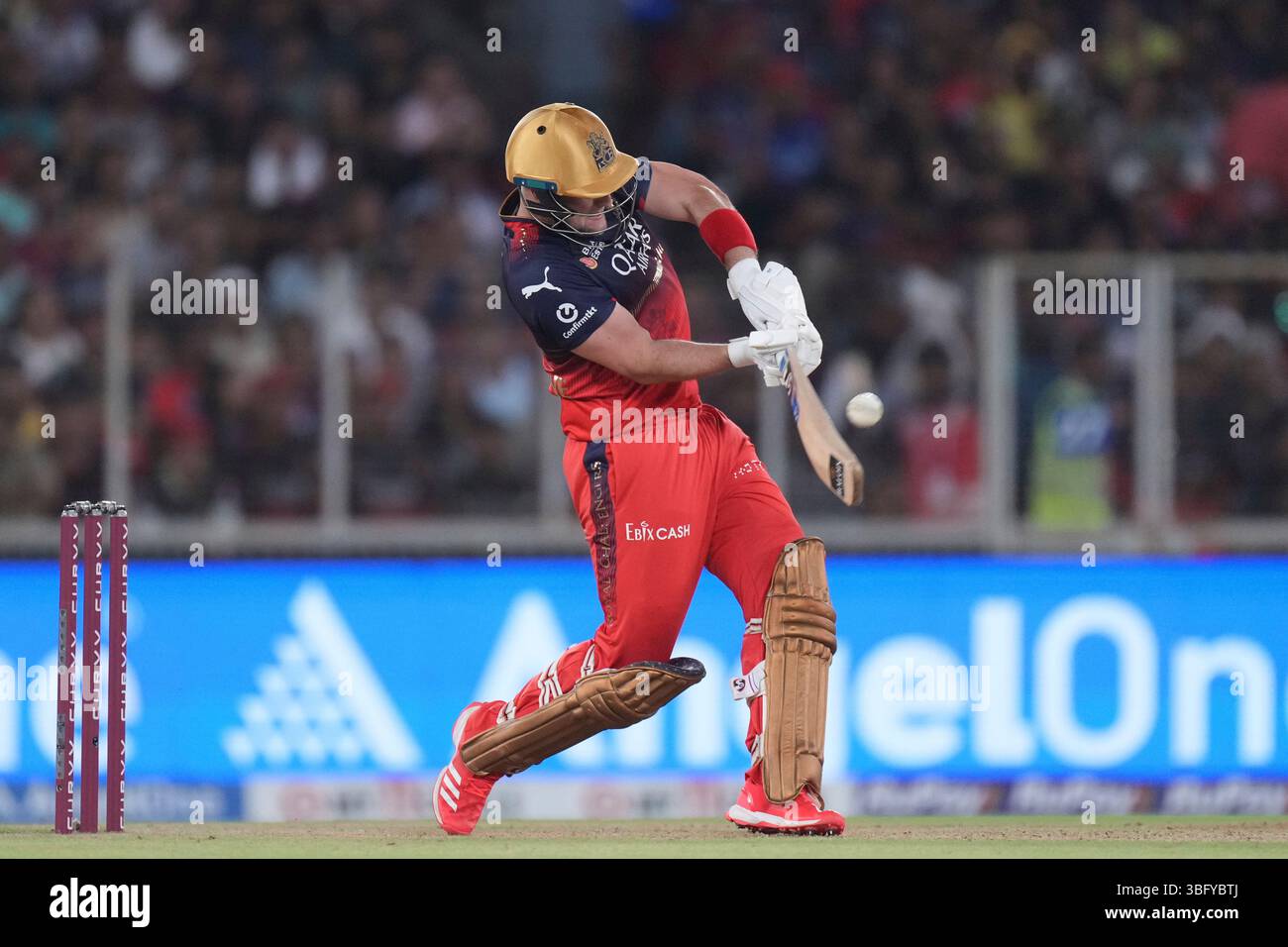 Royal Challengers Bengaluru's Liam Livingstone plays a shot during the ...