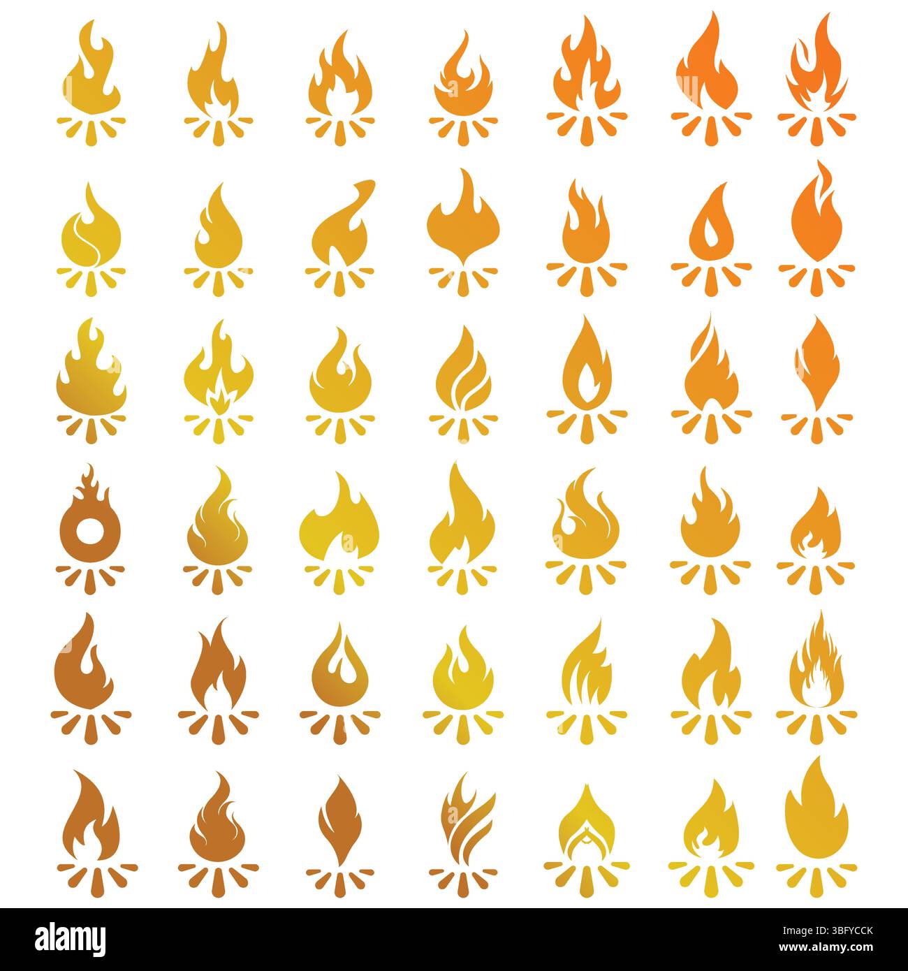 fire icons set Stock Vector Image & Art - Alamy