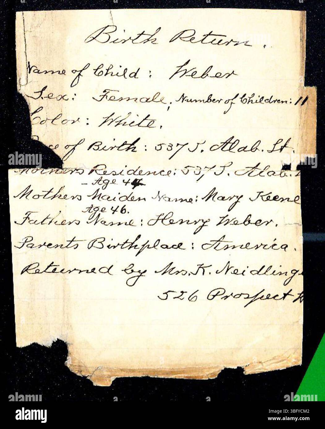 This page from the Marion County birth returns contains records from ...