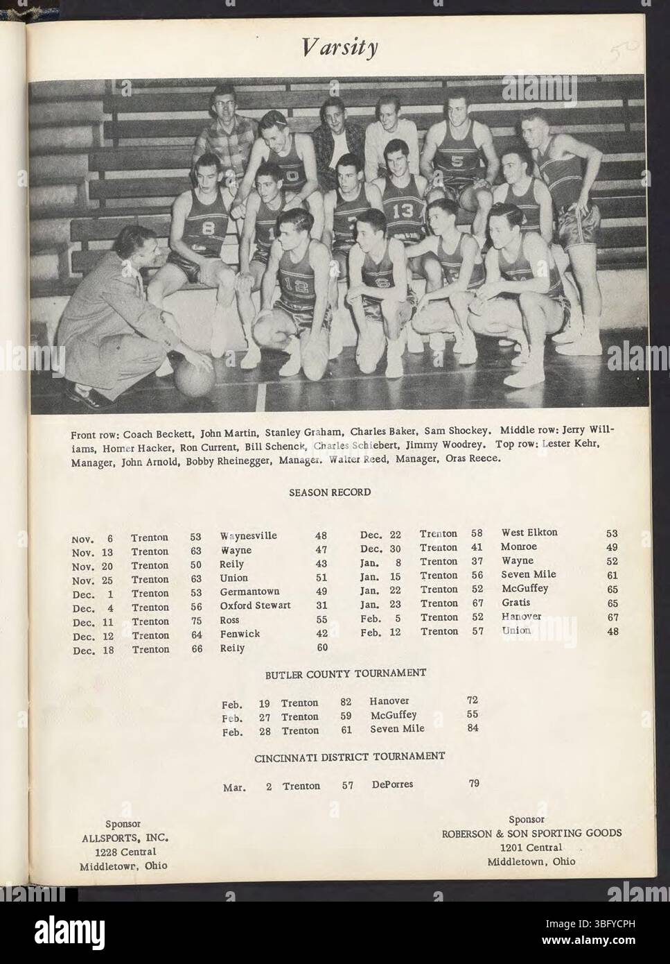 The 1954 yearbook from Trenton High School contains images of students ...