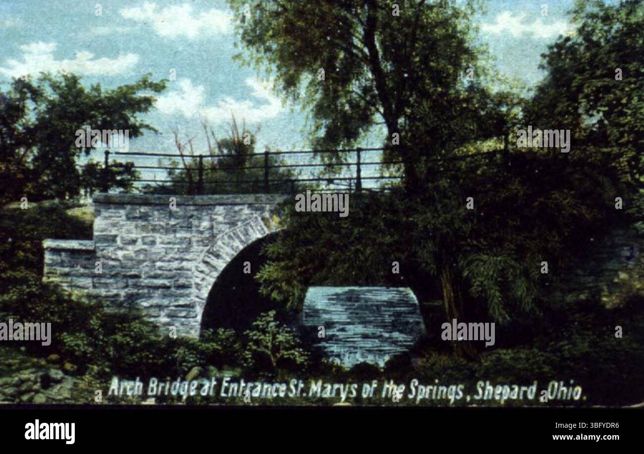 The arch bridge at the entrance of St. Mary's of the Springs (now Ohio ...
