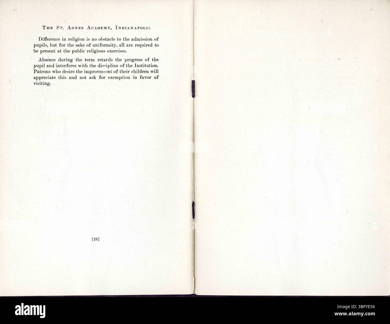 This section from the St. Agnes Academy pamphlet provides further ...