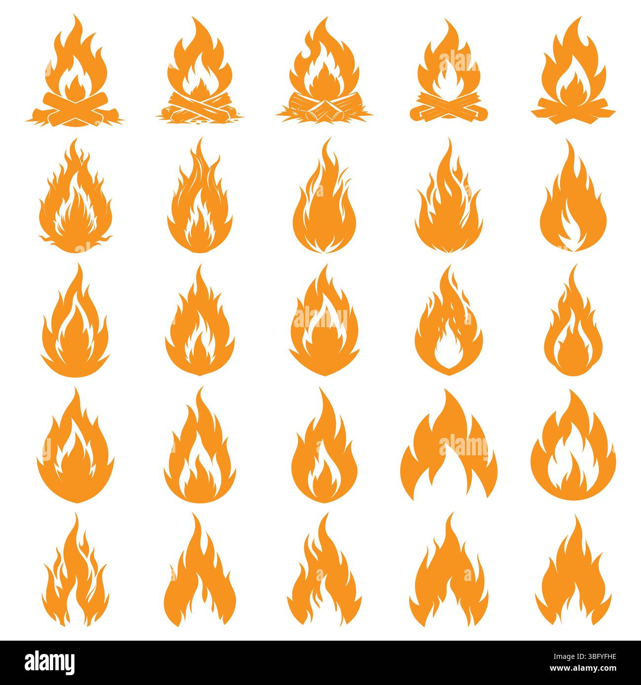 silhouette of fire icons set Stock Vector Image & Art - Alamy