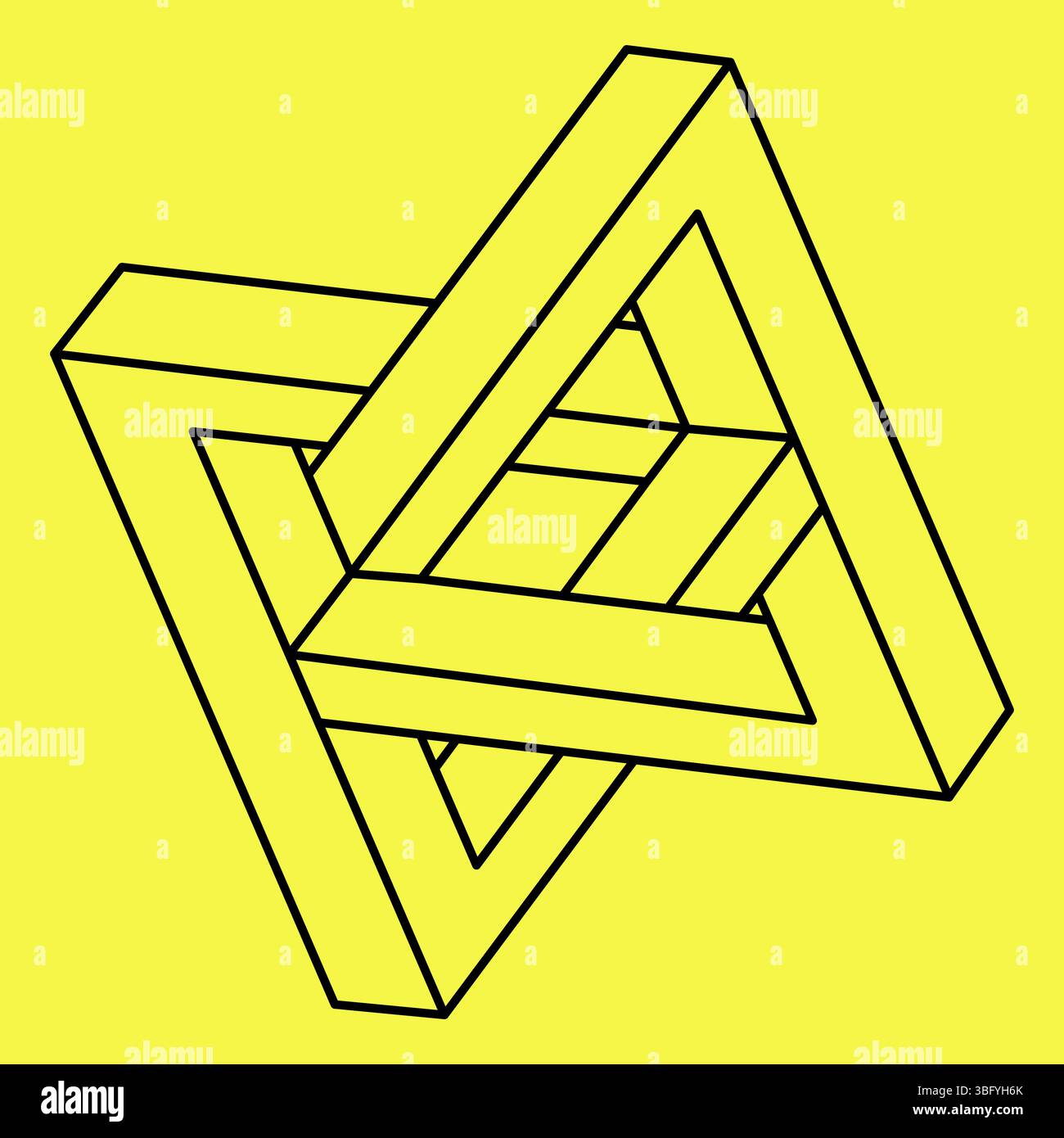 Impossible shape. Optical illusion. Linear infinite figure. Abstract ...