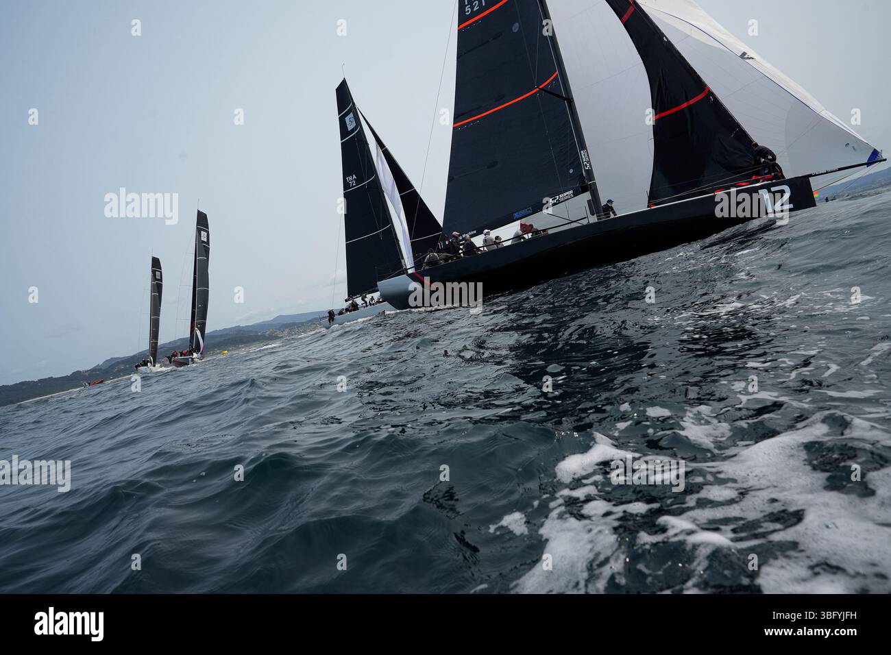 Sailboats during the first day of the 52 Super Series of Sailing, at ...