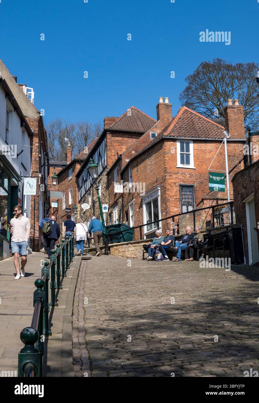 People on Steep Hill, Lincoln City, Lincolnshire, England, UK Stock ...