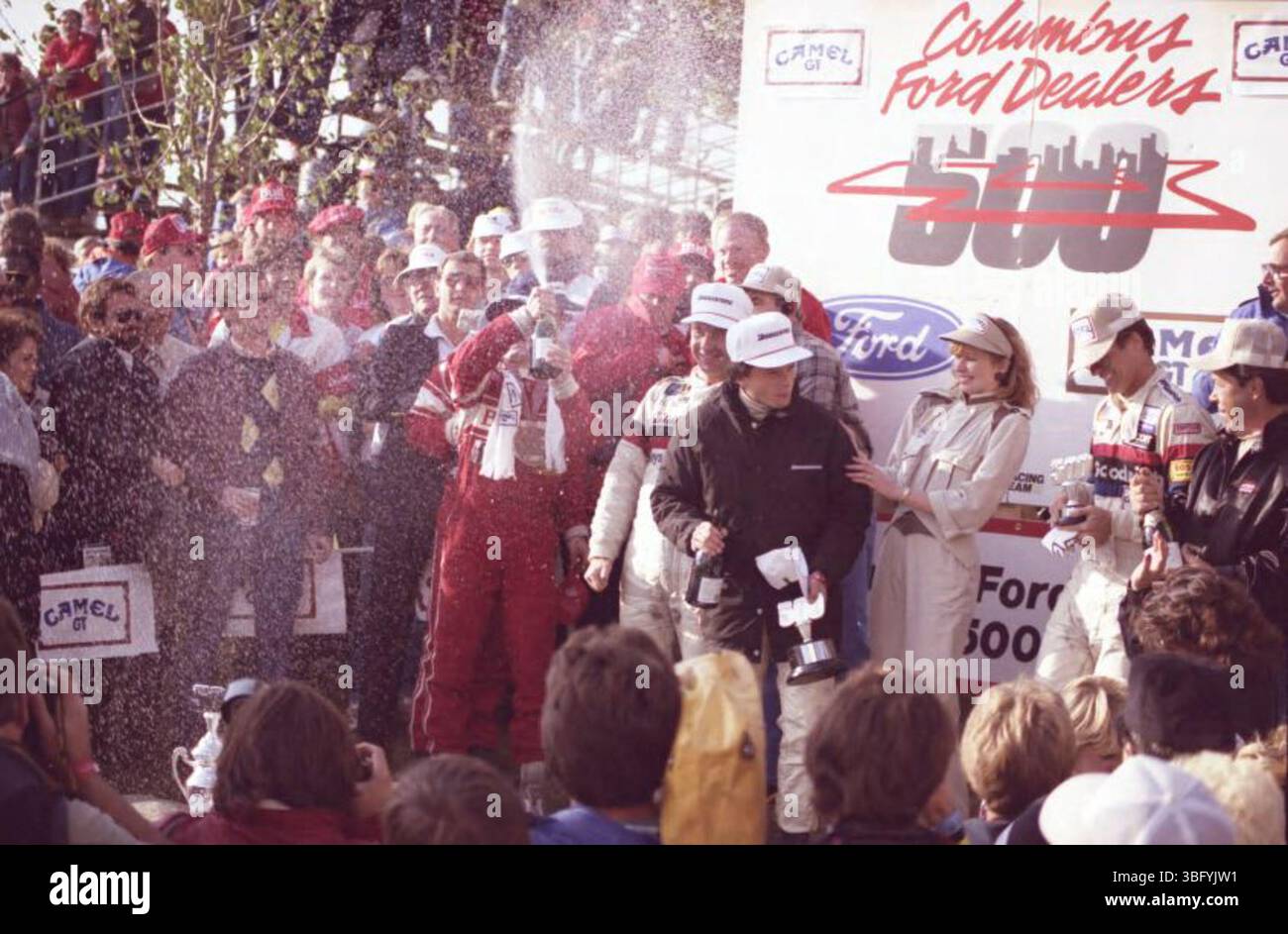 This image shows the 1985 Columbus Ford Dealers 500 automobile races ...