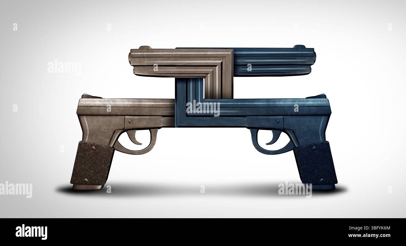 Mutual Destruction and Self Inflicted Pain Concept as a two Guns ...