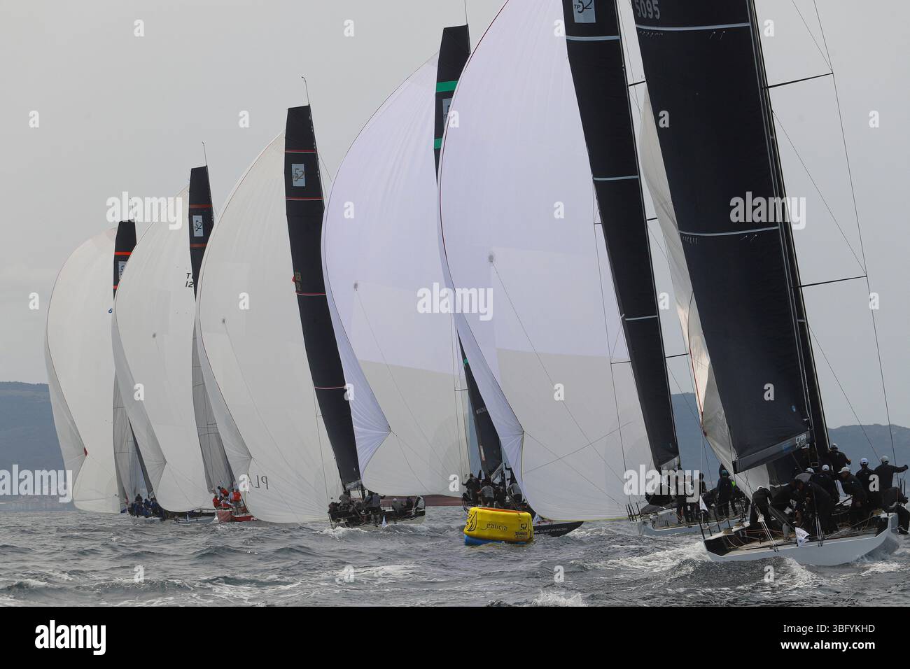 Sailboats during the first day of the 52 Super Series of Sailing, at ...