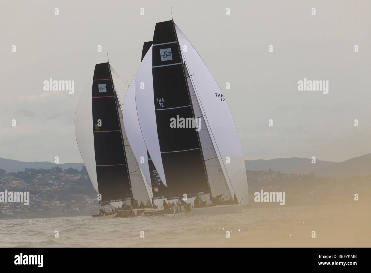 Sailboats during the first day of the 52 Super Series of Sailing, at ...