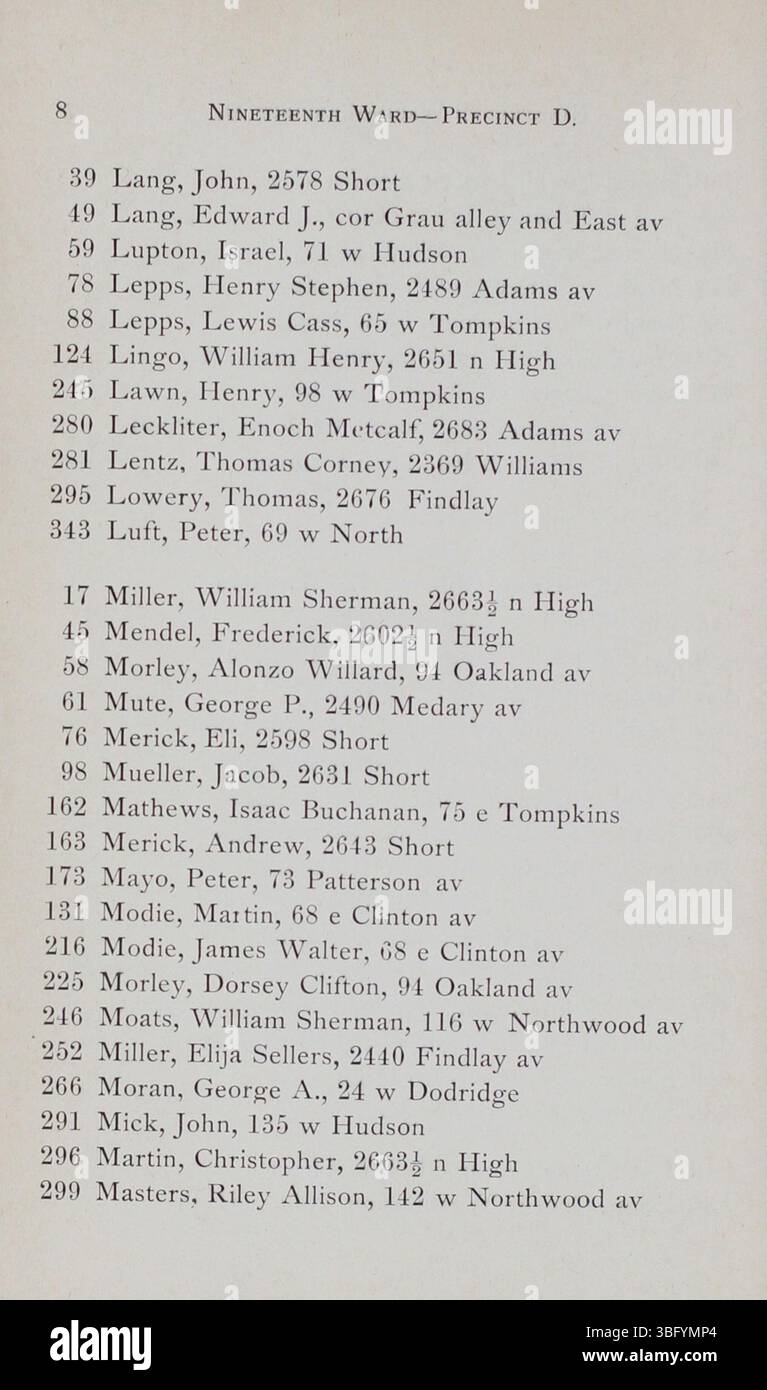 This 1894 Columbus register includes a list of voters sorted by surname ...