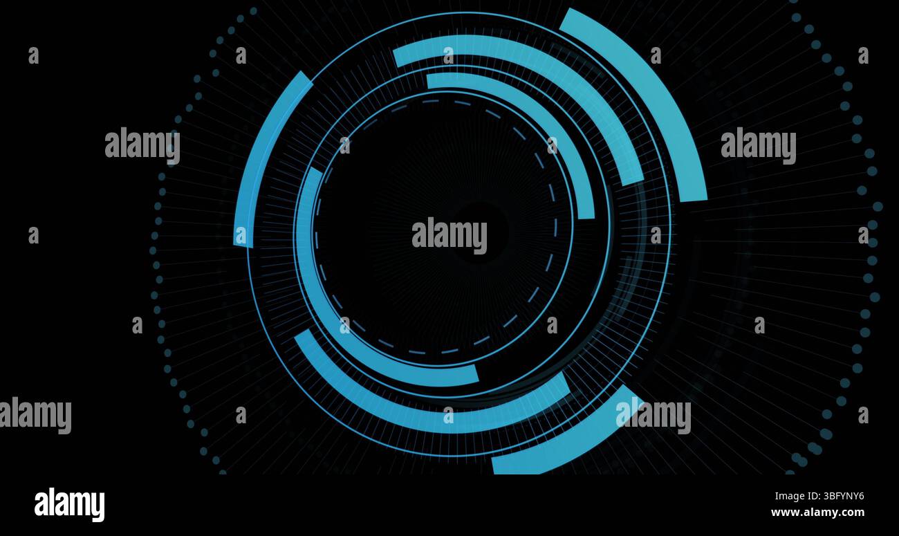 Animation processing circle on black hi-res stock photography and ...