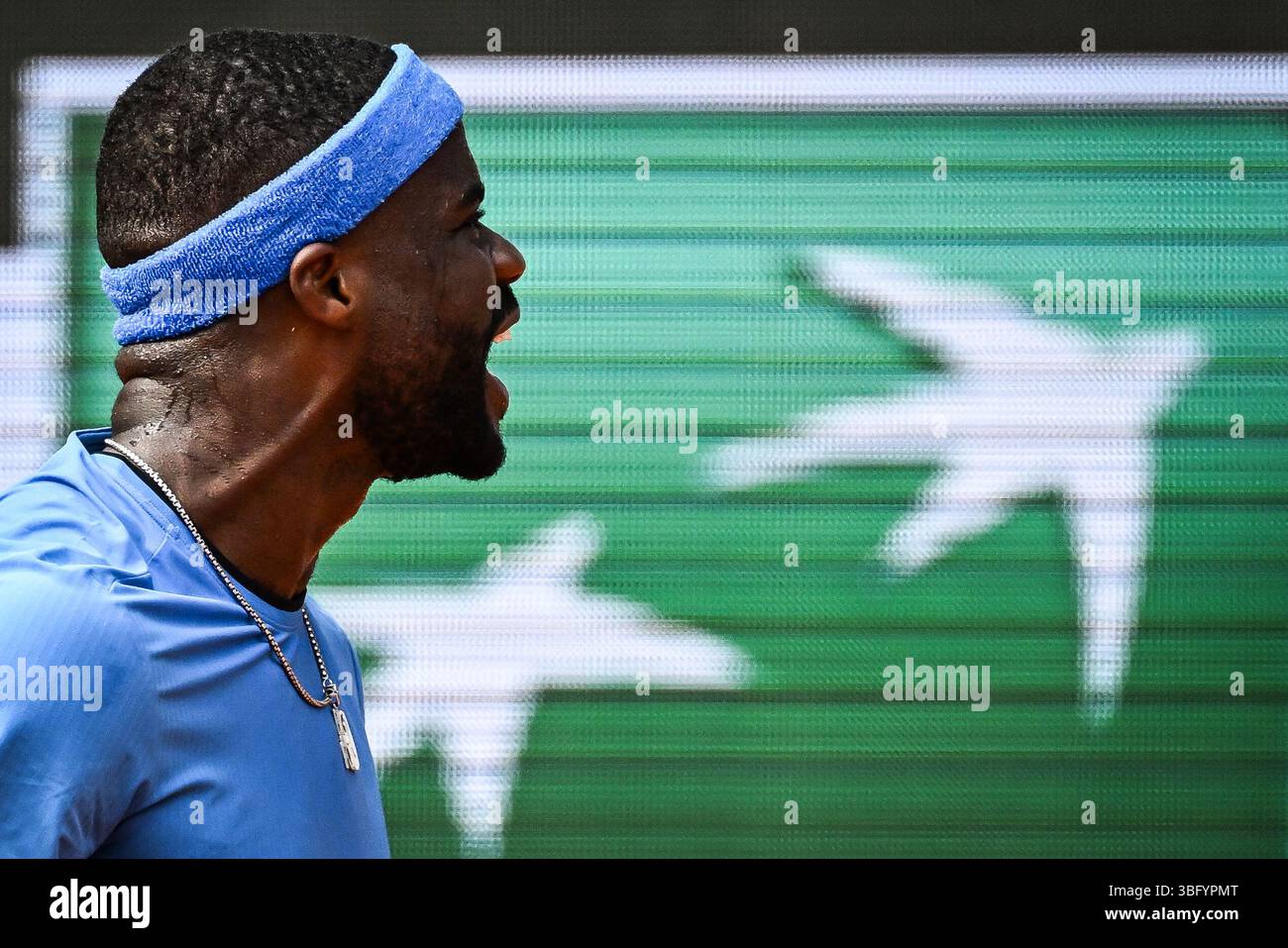 Frances TIAFOE of United States celebrates his point during the tenth ...