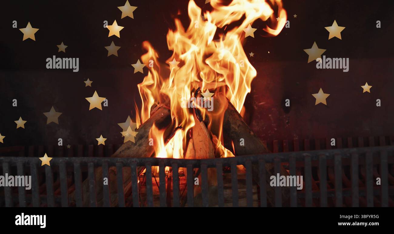 Home fireplace fire over hi-res stock photography and images - Alamy