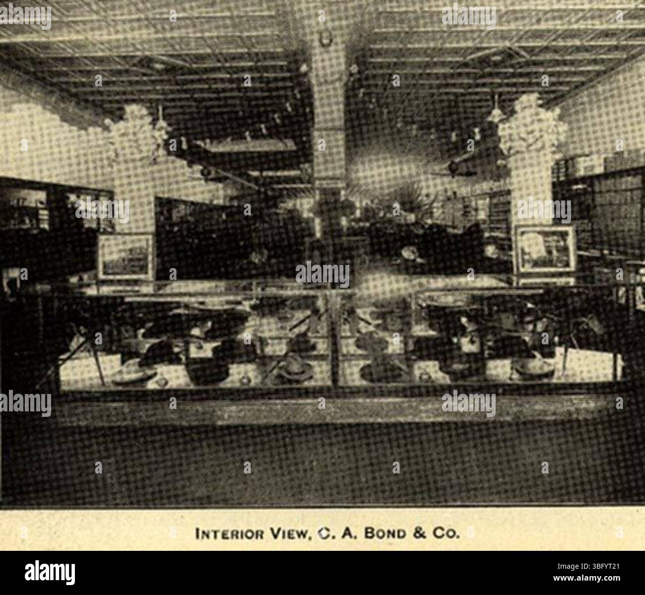 This photograph from 1904 shows the interior of Bonds Stores ...